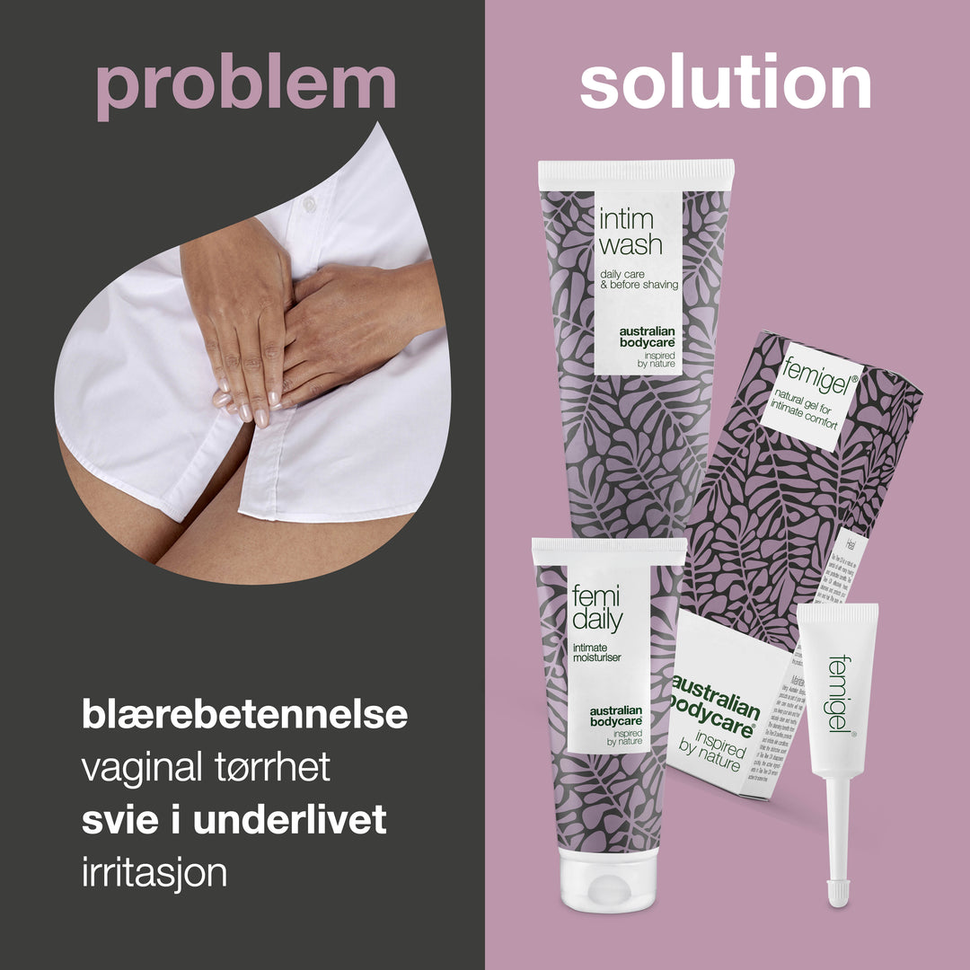3 produkter til intimpleie mot tørrhet, lukt, kløe & sopp i underlivet
